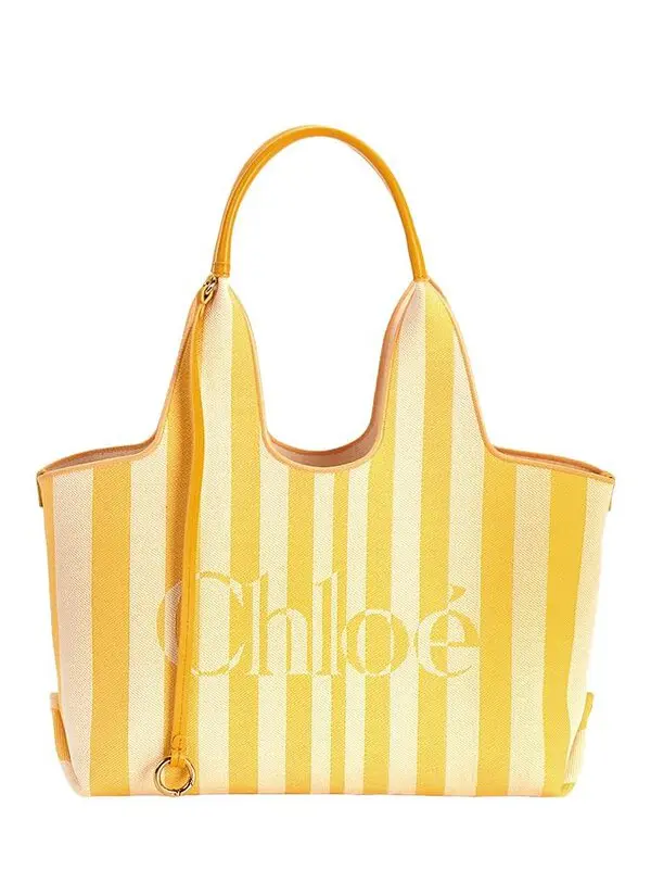 Chloé Small Striped Canvas Tote - Radiant Yellow
