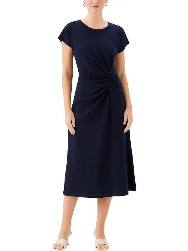 Fifteen Twenty Aveline Side Twist Midi Dress - Navy
