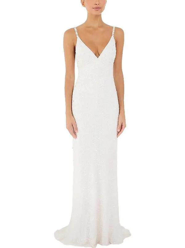 Jenny Packham Nora Sequin Embellished Gown - Ivory