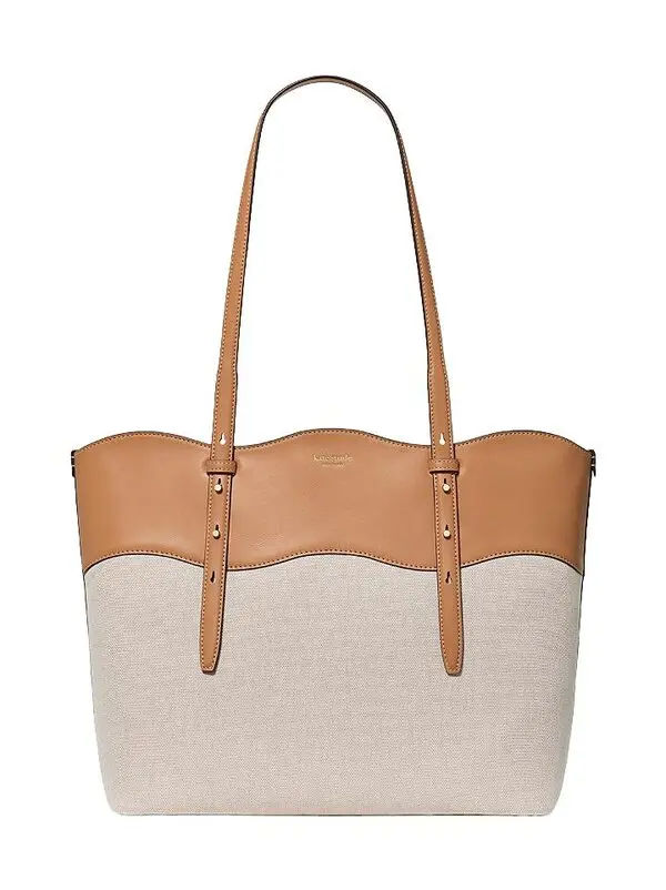 Kate Spade New York Wavy Canvas Tote Bag - Natural/multi