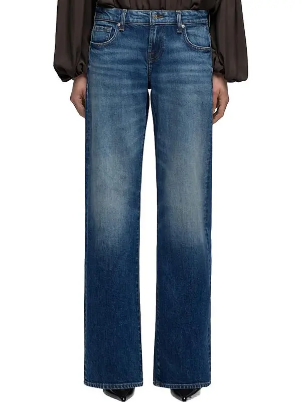 7 For All Mankind Low Rise Straight Leg Jeans - Blue Core