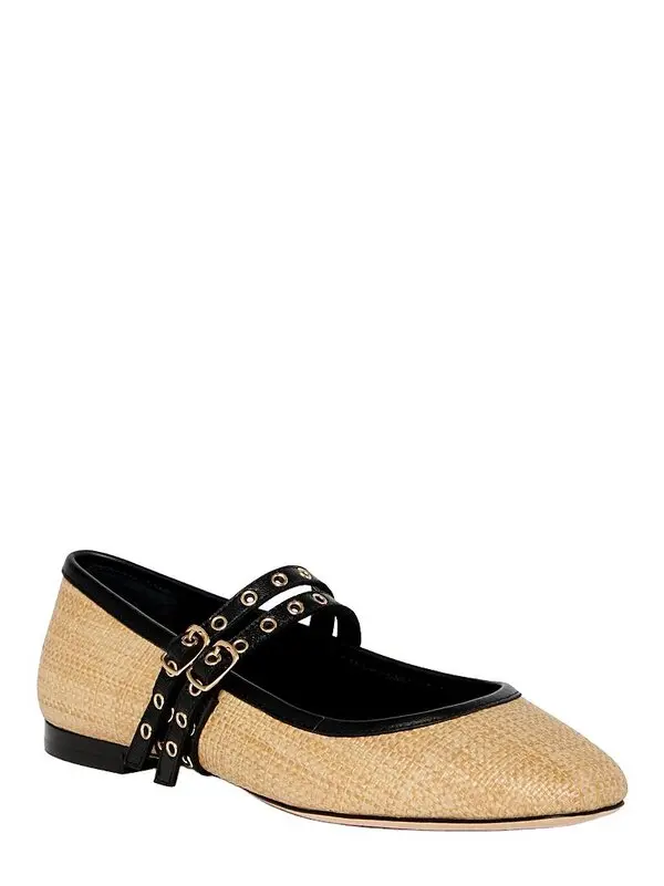 Paige Jackson Buckled Flats - Natural