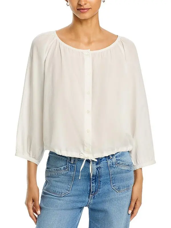 Paige Kinzie Tie Hem Blouse - White