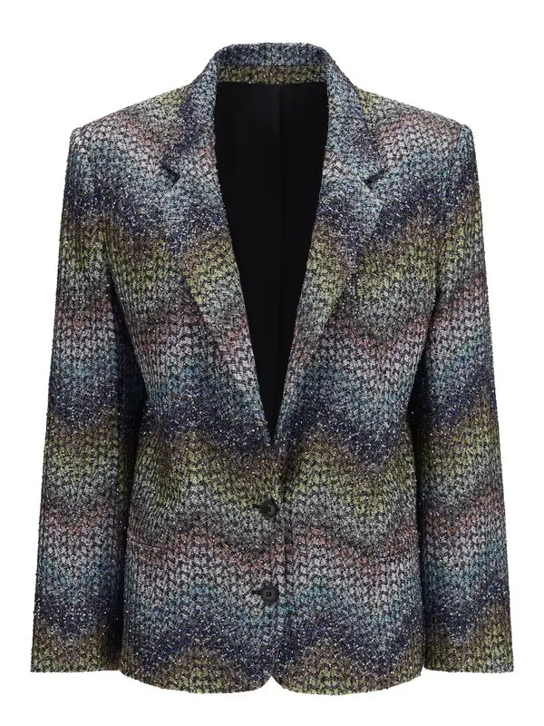 Missoni Single-breasted Lamé Viscose Blazer With Sequins - Multicolor