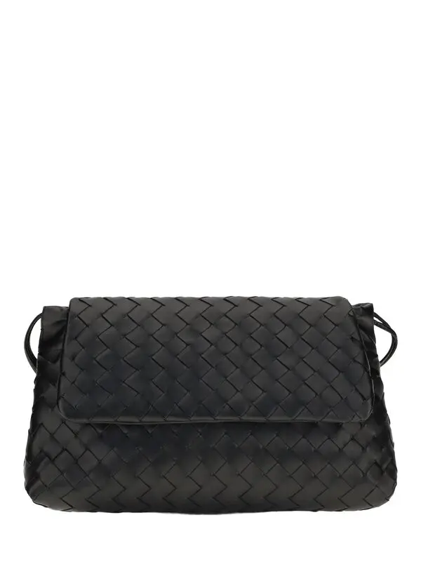 Bottega Veneta Intrecciato Shoulder Bag - Black