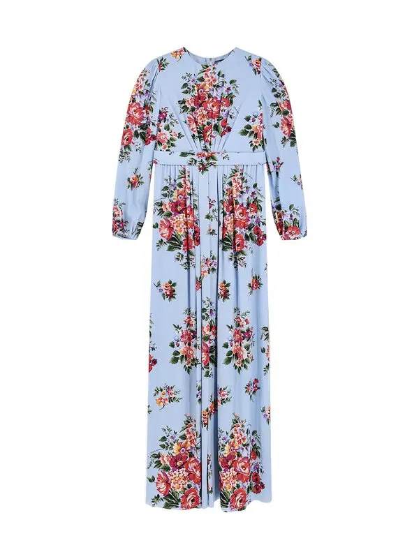 Dolce & Gabbana Charmeuse Dress With Mazzo Di Fiori Print - Multicolor