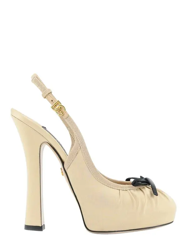 Dolce & Gabbana Satin Pumps With Bow Detail - Multicolor