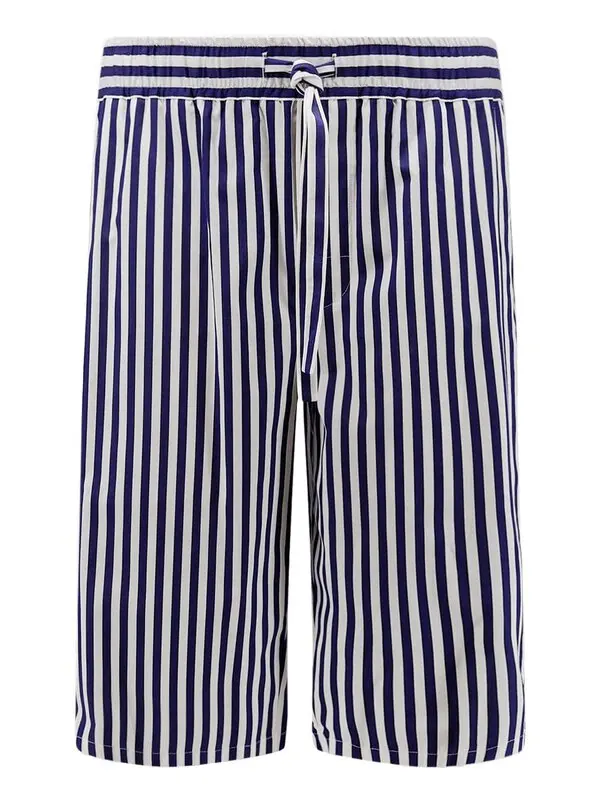Dolce & Gabbana Cotton Bermuda Shorts With Striped Motif - Multicolor