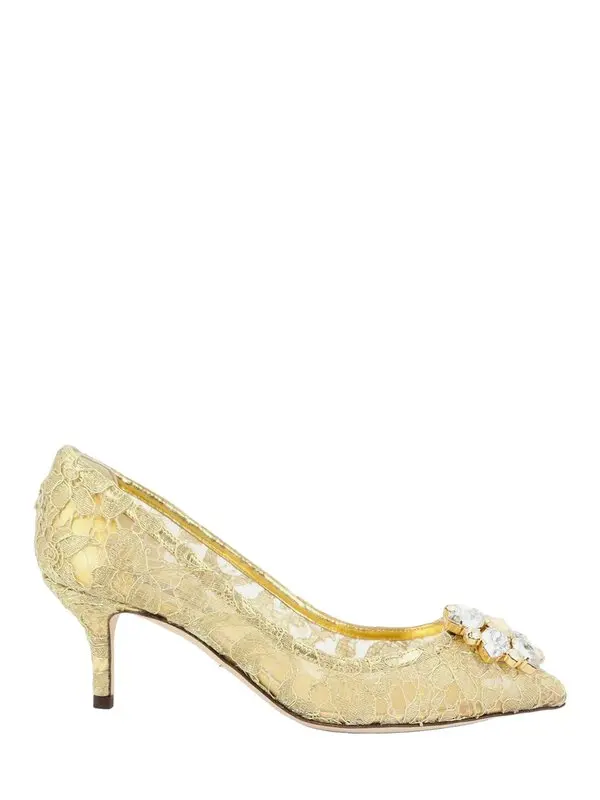 Dolce & Gabbana Bellucci Lace Pumps With Crystal Embellishment - Multicolor