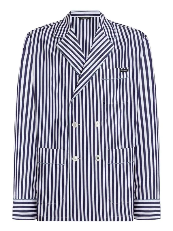 Dolce & Gabbana Cotton Striped Double-breasted Blazer - Multicolor