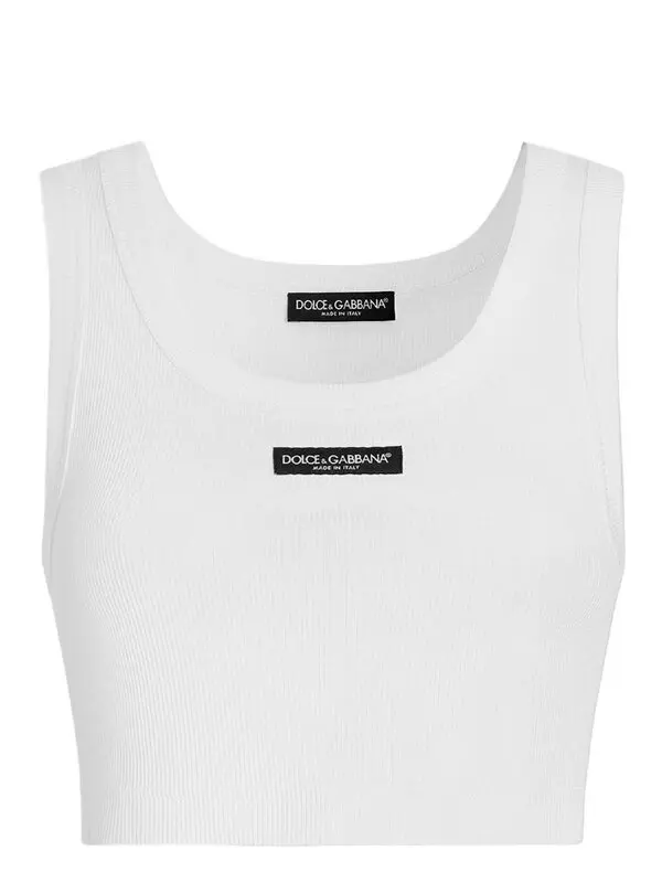 Dolce & Gabbana Cropped Ribbed Knit Top - Multicolor