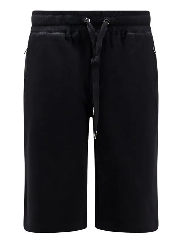 Dolce & Gabbana Cotton Bermuda Shorts With Metal Logo Patch - Multicolor