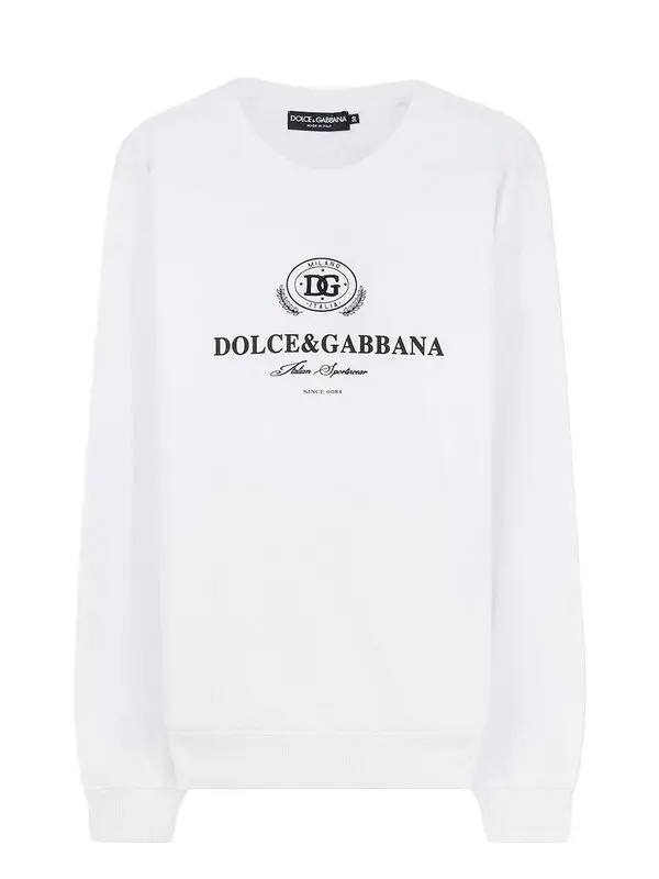 Dolce & Gabbana Cotton Sweatshirt With Logo Print - Multicolor