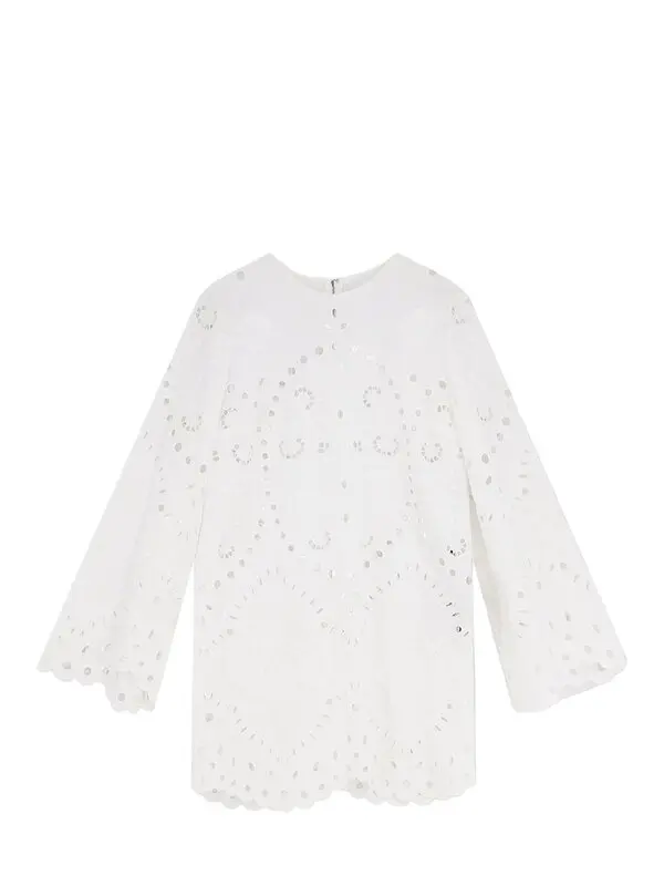 Dolce & Gabbana Mini Cotton Dress With Embroidery - Multicolor