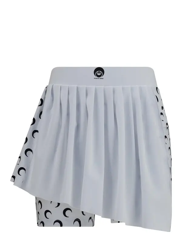 MARINE SERRE Sporty Mini Skirt With Built-in Shorts - White