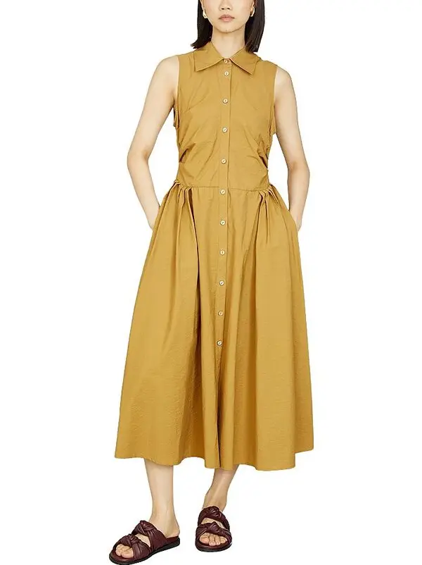 JOVONNA LONDON Sleeveless Collared Midi Dress - Camel