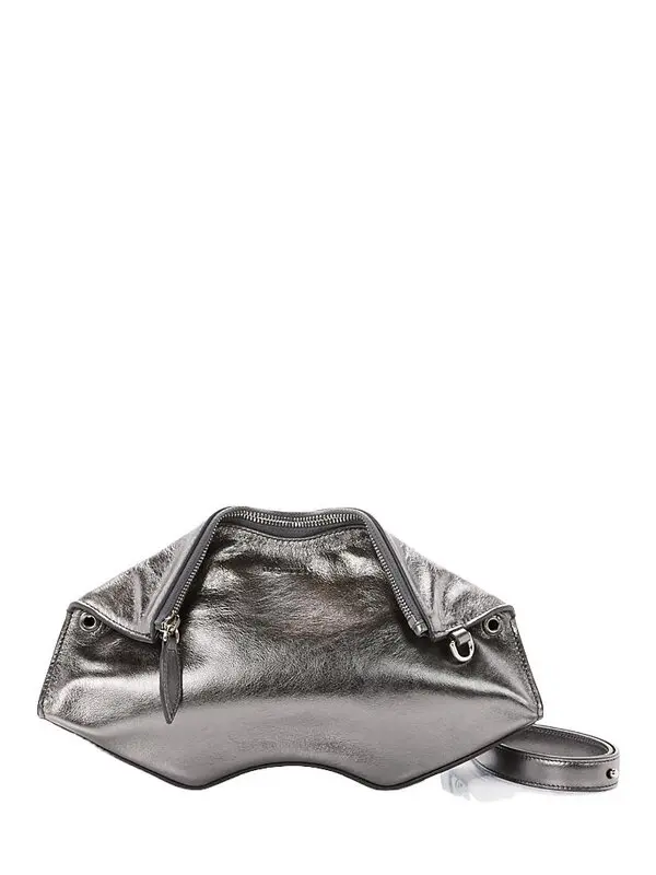 Alexander McQueen Manta Shoulder Bag - Nickel/nero