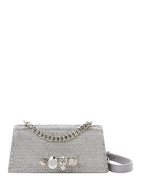 Alexander McQueen Knuckles Crystal Shoulder Bag - Nickel