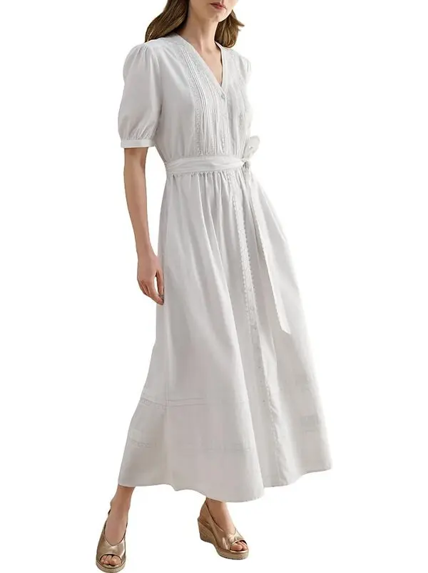 HOBBS LONDON Thandie Cotton Midi Dress - Hobbs White