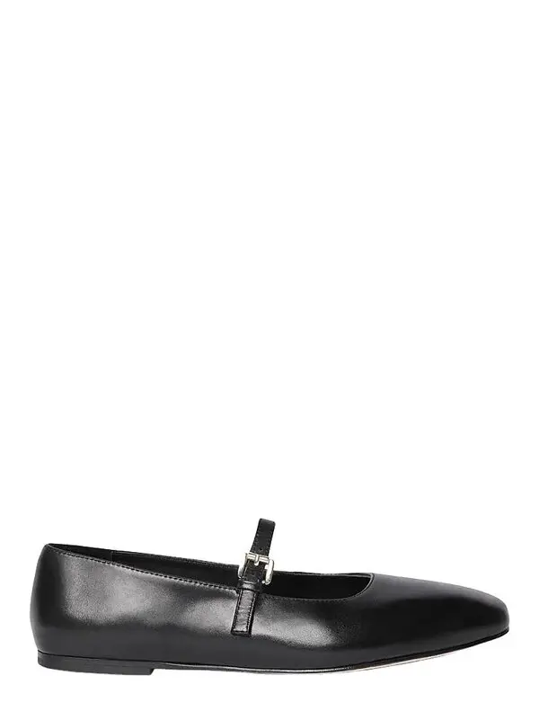 Whistles Leather Mary Jane Ballet Flats - Black