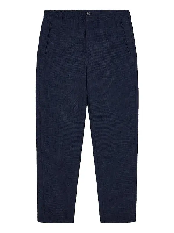 Emporio Armani Icon Techno Seersucker Trousers - Navy Blue