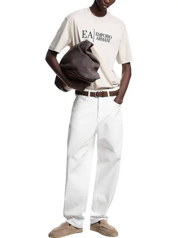 Emporio Armani Icon Embroidered Logo T-shirt - Beige