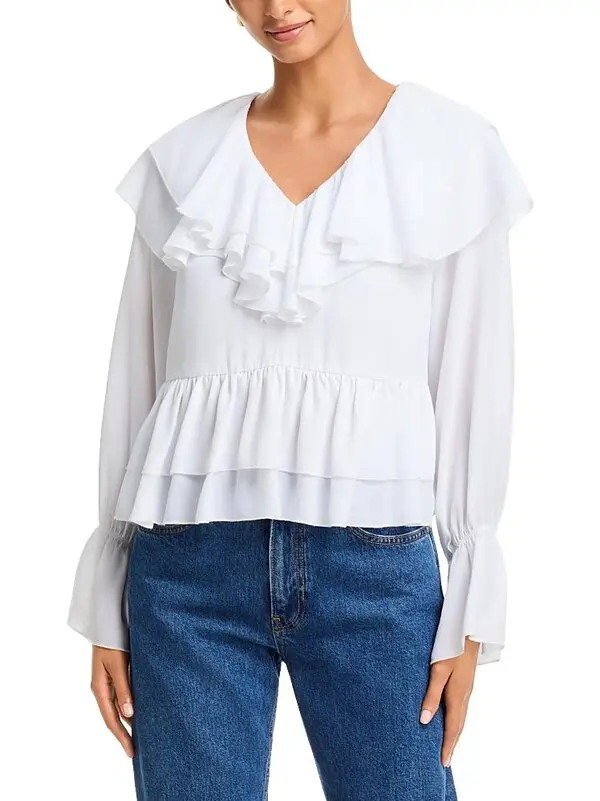 AREA STARS Trista Ruffled Blouse - White
