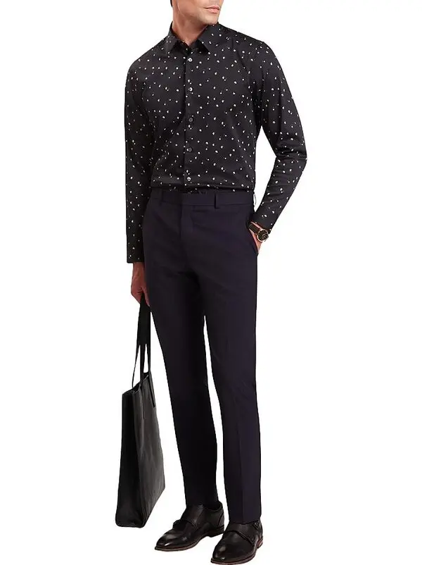 Ted Baker London Iskran Slim Fit Ditsy Floral Shirt - Navy