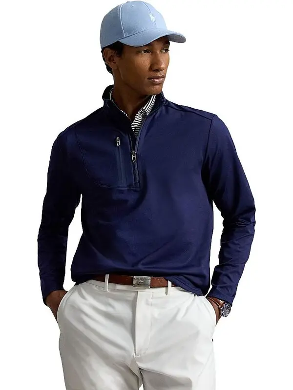 Polo Ralph Lauren Rlx Ralph Lauren Stretch Jersey Quarter-zip Pullover - Navy