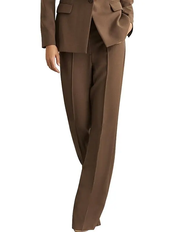 REISS Gabi Flare Leg Pants - Mink Neutral