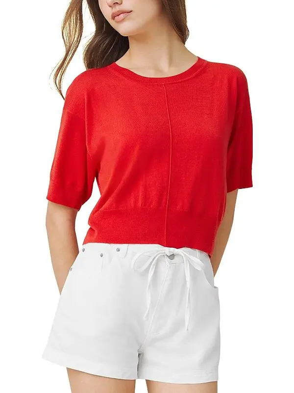 Splendid Erica Short Sleeve Crewneck Sweater - Firework