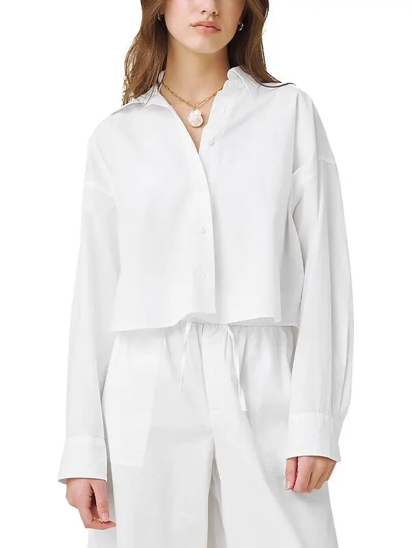 Splendid Mallory Cropped Shirt - White