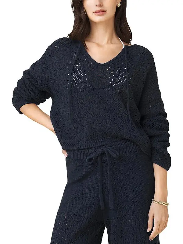 Splendid Beckham Crocheted Sweater - Navy