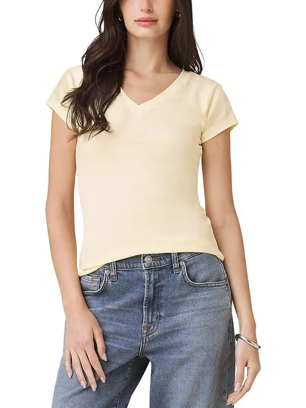 Splendid Josie V-neck T-shirt - Lemon Drop