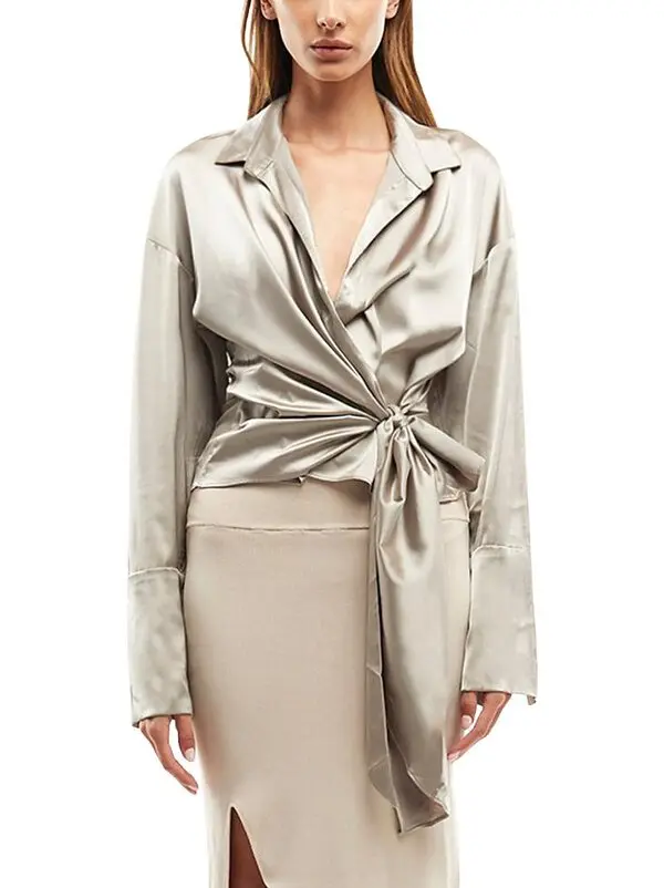 MOTHER OF ALL Gisele Wrap Top - Cream