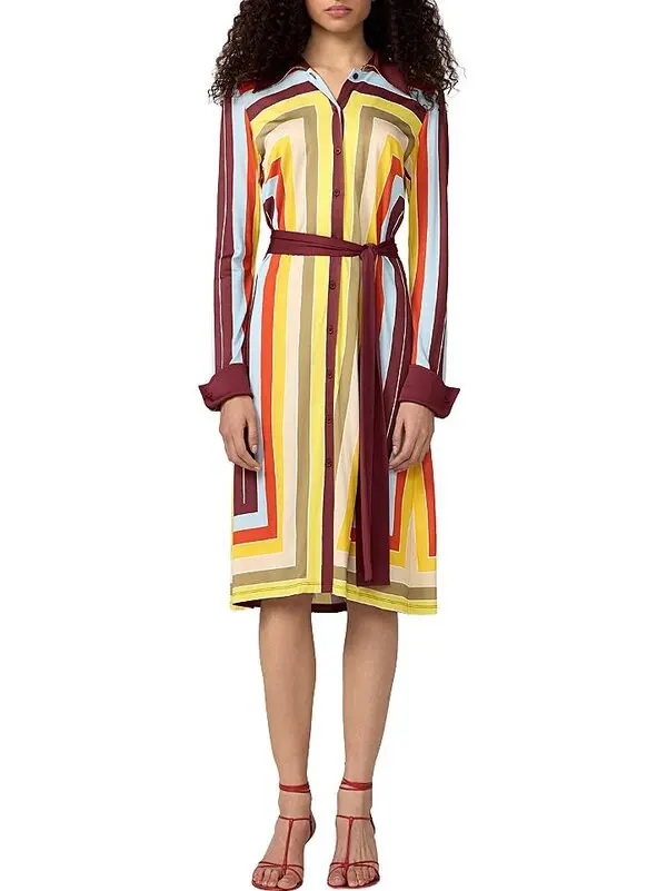 Diane Von Furstenberg Striped Shirt Dress - Dorian Stripe Multi