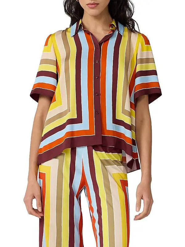 Diane Von Furstenberg Alexa Shirt - Dorian Stripe Multi