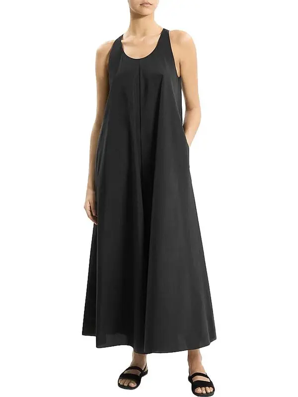 Theory Scoop Neck Sleeveless Maxi Dress - Black