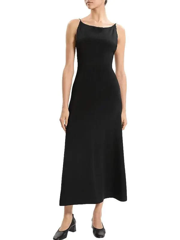 Theory Square Neck Midi Dress - Black