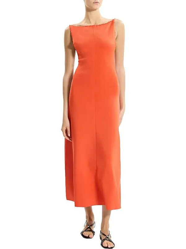 Theory Square Neck Midi Dress - Poppy