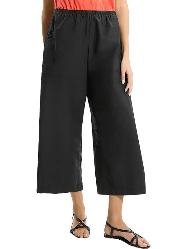 Theory Cropped Wide-leg Pants - Black