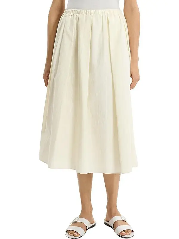 Theory Irregular Flared Skirt In Cotton - Ivory