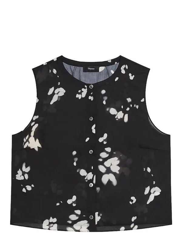 Theory Sleeveless Printed Top - Black Multi