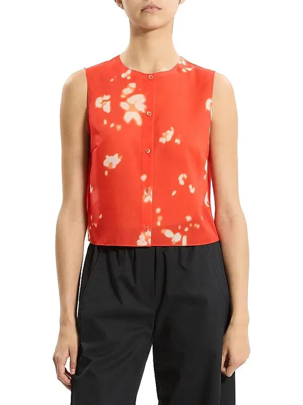 Theory Sleeveless Printed Top - Poppy Multi