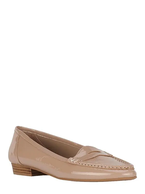 Jeffrey Campbell Patent Leather Loafers - Beige Patent Natural Stack