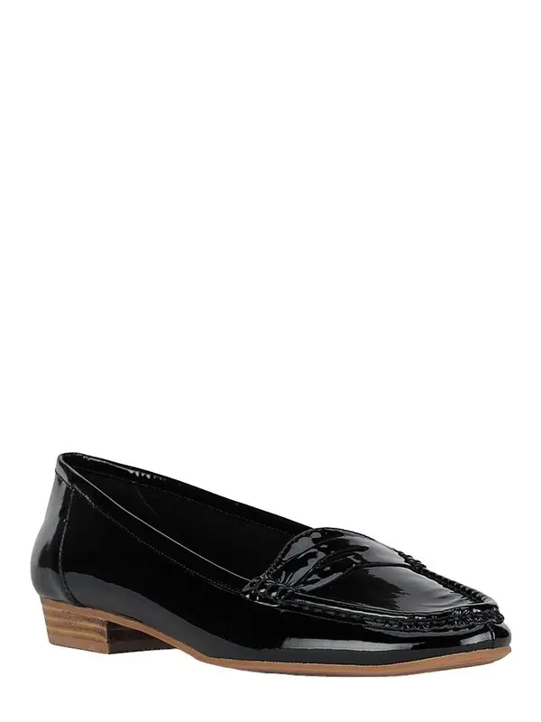 Jeffrey Campbell Patent Leather Loafers - Black Patent Natural Stack