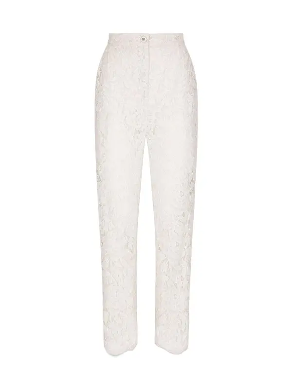 Dolce & Gabbana Lace High-waisted Trousers - Multicolor