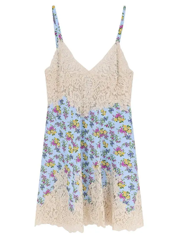 Dolce & Gabbana Silk Blend Dress With Mazzolini Di Fiori Print - Multicolor