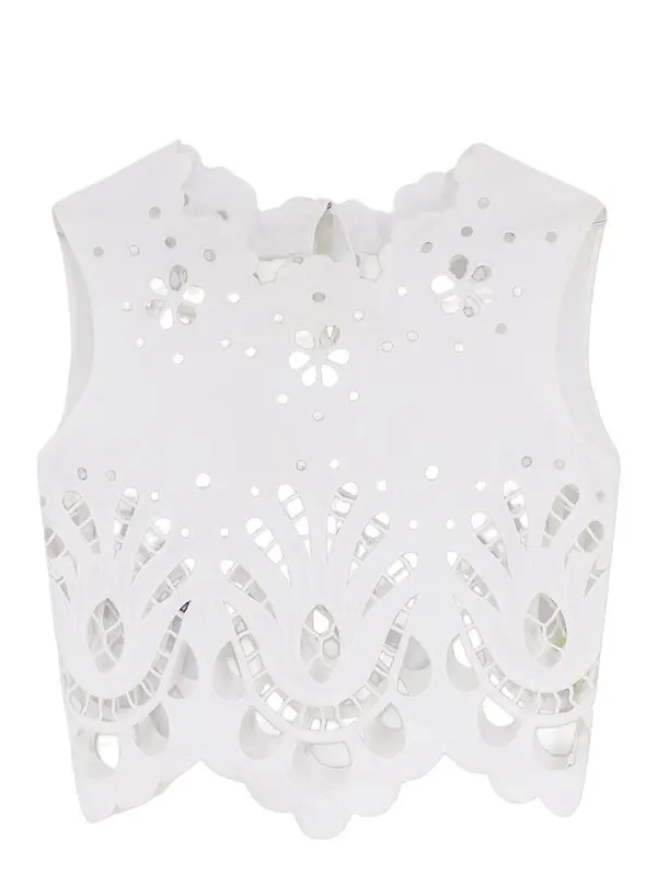 Dolce & Gabbana Cotton Cropped Top With Cut-out Embroidery - Multicolor