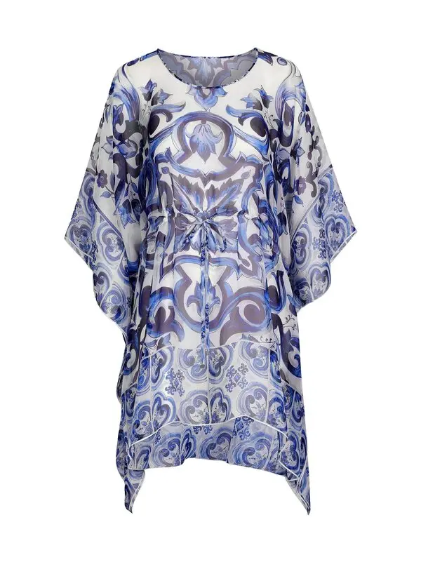 Dolce & Gabbana Chiffon Kaftan With Majolica Print - Multicolor